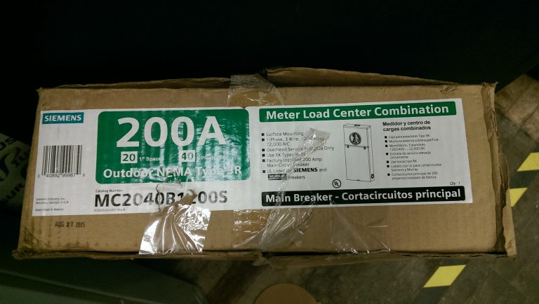 Siemens MC2040B1200S 200 Amp 20-Space 40-Circuit Meter Combo Load ...