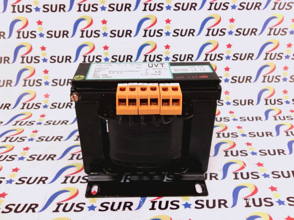 TRANSFORMER TYPE VHG 077-0383 400/275V 50/60HZ VDE 0550 3.7-2.4A UVT DB ...