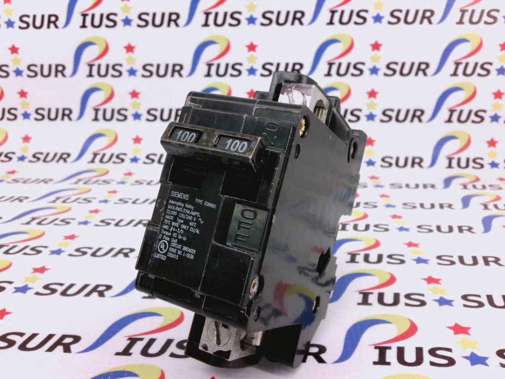 EQ8681 SIEMENS MBK100A 22KA CIRCUIT BREAKER 2 POLE 100A 120/240V HACR 4 ...