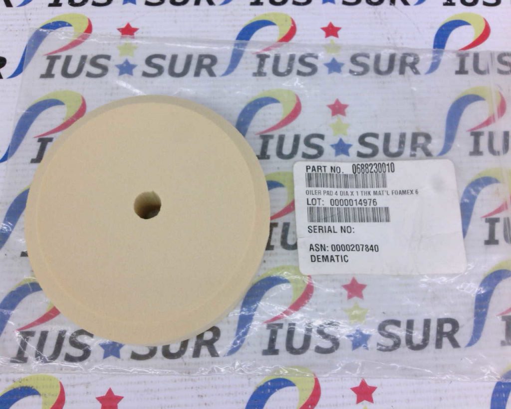 Dematic Oiler Pad 4" Diameter x 1" Thick Material Foamex 6 - Surpius