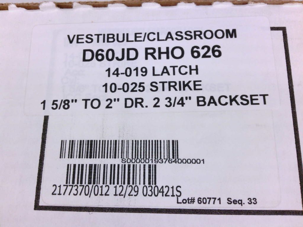 Schlage ND Series Commercial Cylindrical lock Lever ND60JD RHO 626 ...
