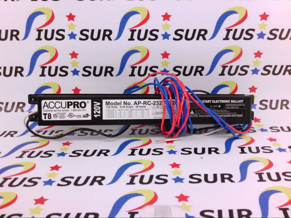 ACCUPRO Instant Start Electronic Ballast AP-RC-232IP-120-1 F32T8 F25T8 ...