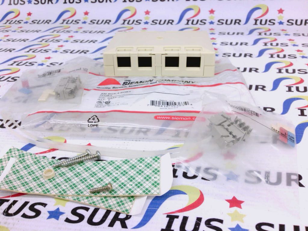 Siemon SM4-02 SM402 4-PORT SURFACE MOUNT UNLOADED FIELD SM BOX IVORY ...