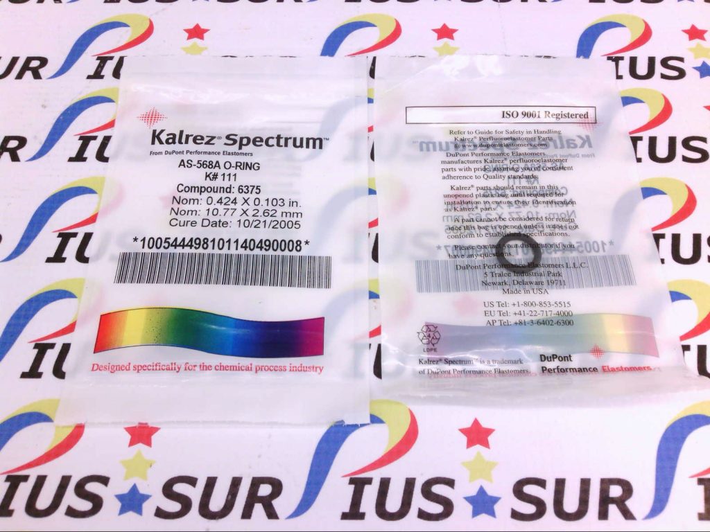 KALREZ SPECTRUM O-RING K# 111 DUPONT 0.424 X 0.103 INCHES AS-568A 6375 ...