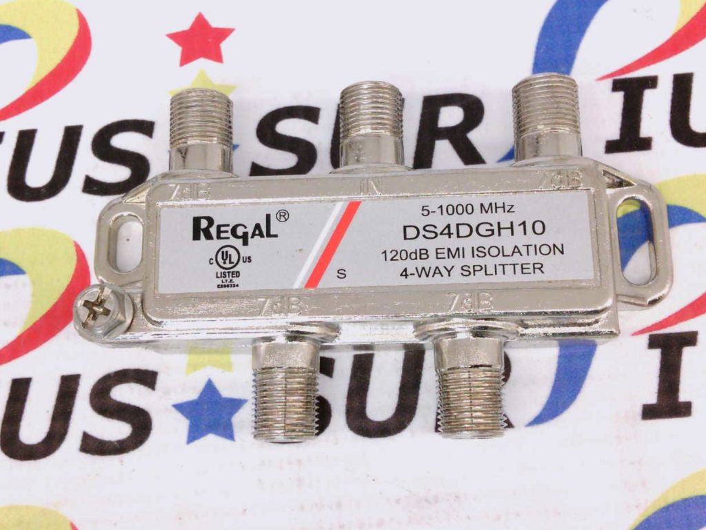 Regal 4 Way Splitter DS4DGH10 Coaxial Cable TV HDTV Digital 120DB EMI ...