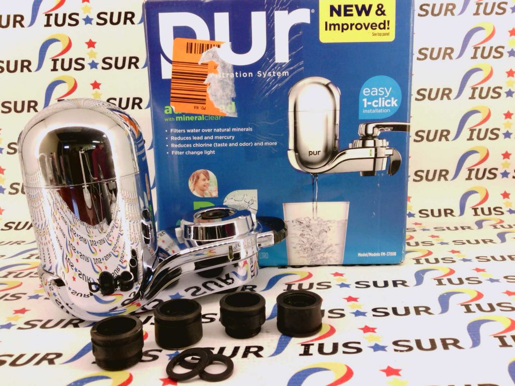 PUR FM-3700B STAINLESS STEEL WATER FAUCET FILTER ADAPTER NO FILTER ...