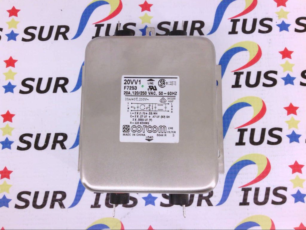 Corcom 20VV1 EMI Power Line Filter 20A 120/250V 50-60Hz F7253 - Surpius