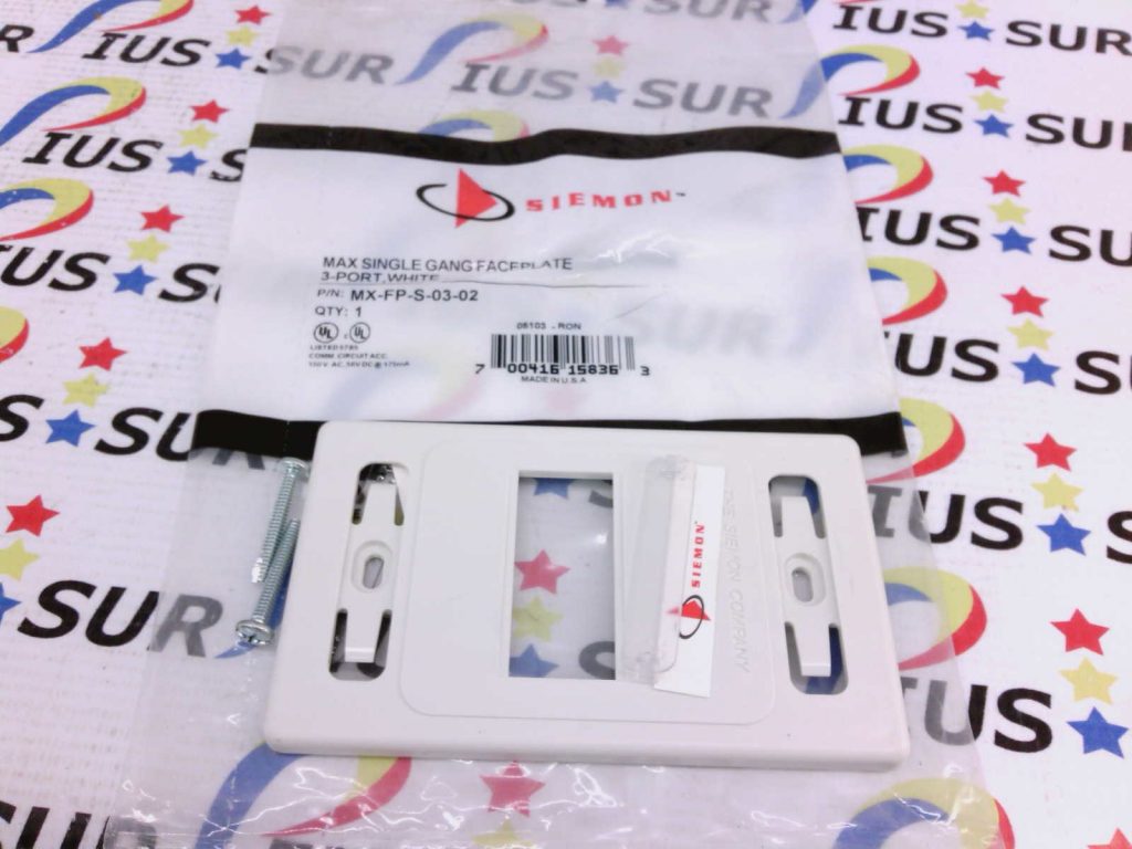 Siemon MX-FP-S-03-02 Max Single Gang Faceplate 3 Port White MXFPS0302 ...