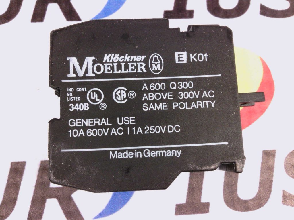 KLOCKNER MOELLER EK01 CONTACT ELEMENT USE WITH PUSH BUTTON CIRCUIT ...