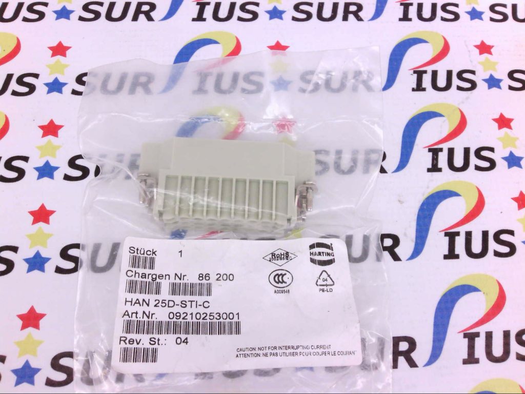 HARTING HAN-25D-STI-C 09210253001 02 25pin SHELL PLUG CONNECTOR MALE ...