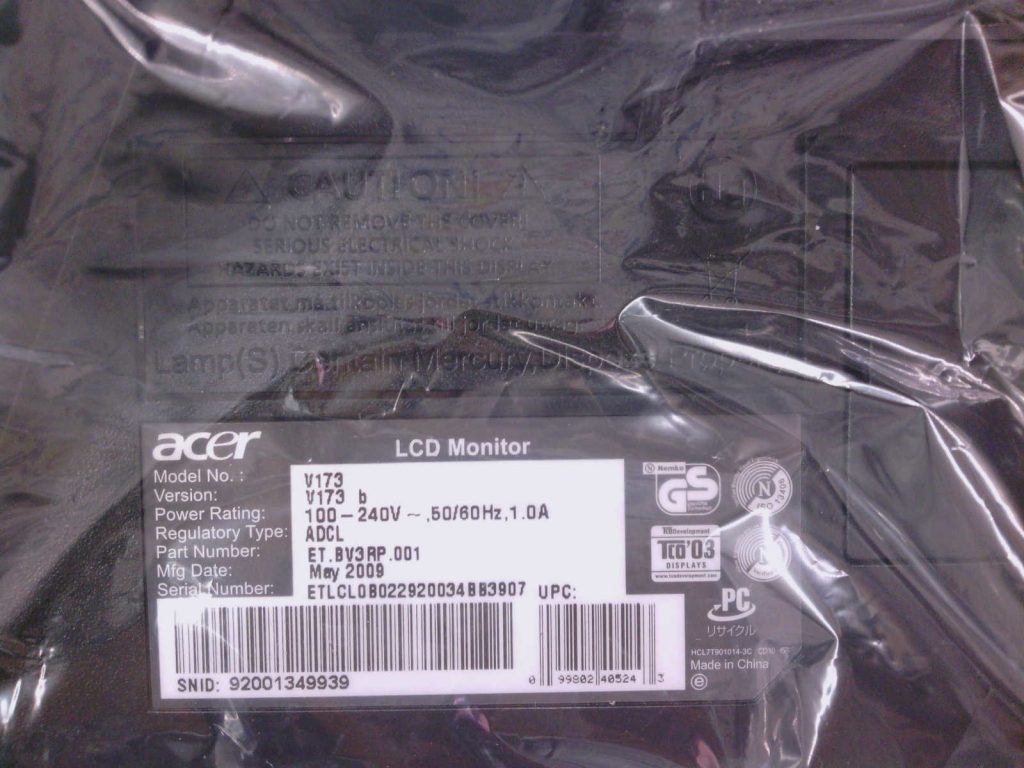 Acer V173 PC Computer LCD Monitor Display 17" Inch - Surpius