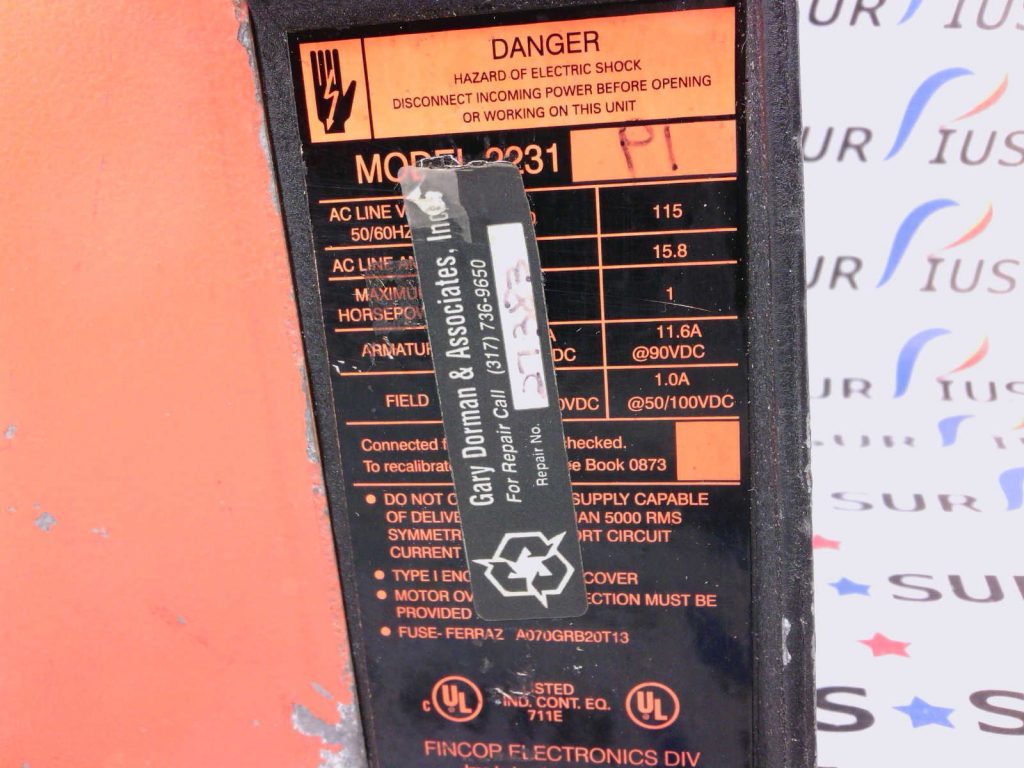 FINCOR ADJUSTABLE SPEED DC MOTOR CONTROL CONTROLLER 2230 2231 2231P1 ...