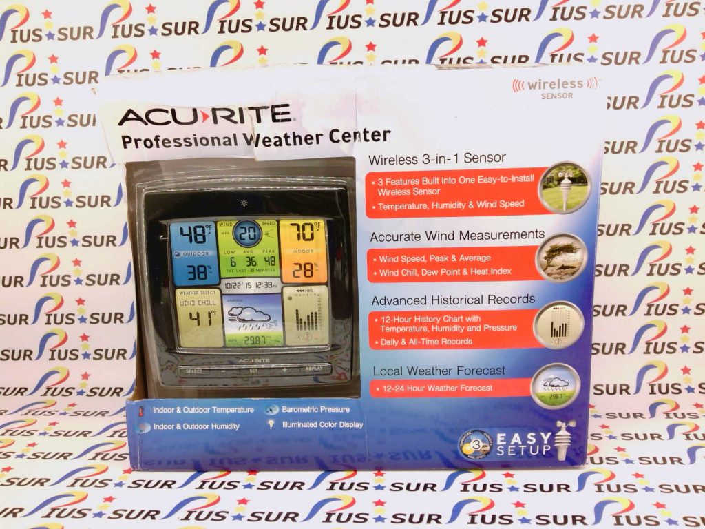 ACU-RITE PROFESSIONAL WEATHER CENTER WIRELESS 3-IN-1 SENSOR INDOOR ...