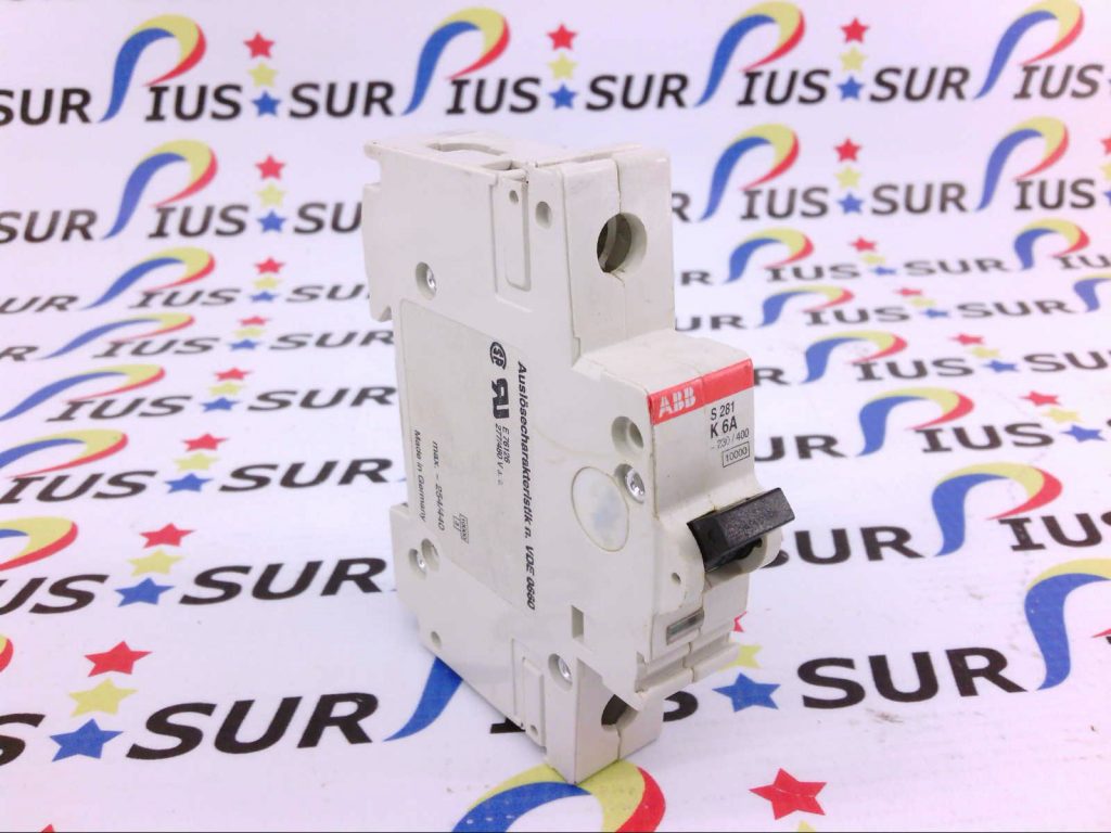 ABB S 281 K 6A K6A S281 S281K6A CIRCUIT BREAKER 230/400 10000 DIN RAIL - Surpius