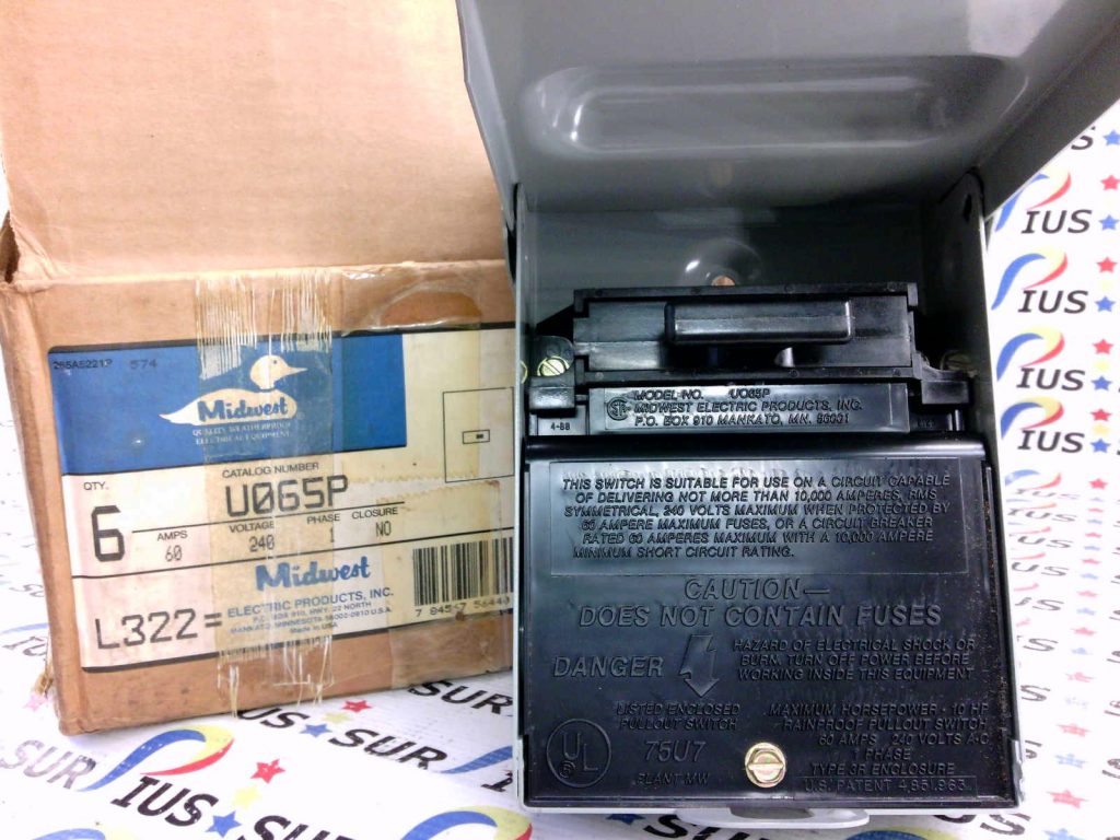 Midwest Electric U065P Case of 6 AC Disconnect 60amp 240v Non Fuseable ...