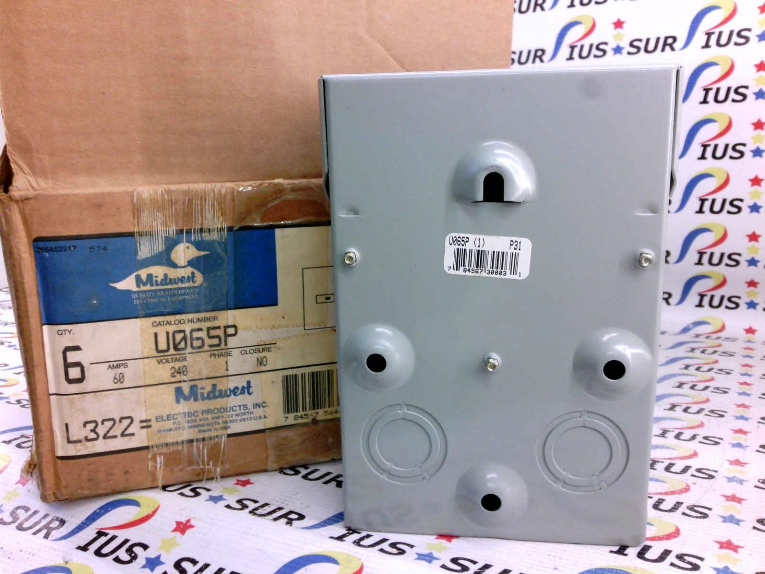 Midwest Electric U065P Case of 6 AC Disconnect 60amp 240v Non Fuseable ...
