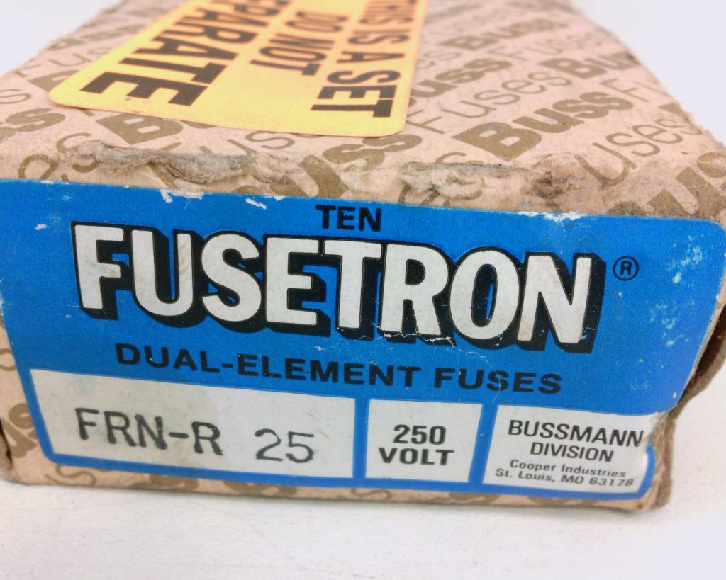 BUSSMANN Fusetron Dual Element Fuses FRN-R 25 250 Volts Qty 10 - Surpius