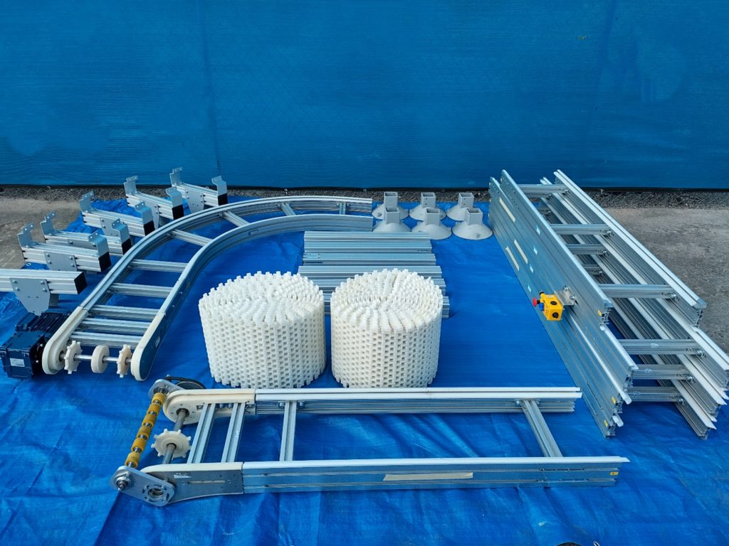 Modu-Systems 30ft Modular Conveyor with Curve 90 degree Turn Food Grade ...